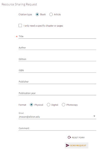 Interlibrary Loan | Albion College Library